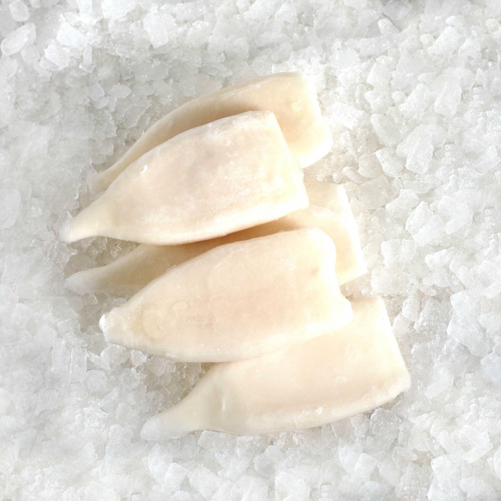 Squid tubes skin-less, cleaned U10 China (10x1kg) 25% Sunrise - Foodlevel